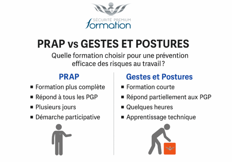 La différence entre PRAP et Gestes et Postures - Sécurité Premium Formation
